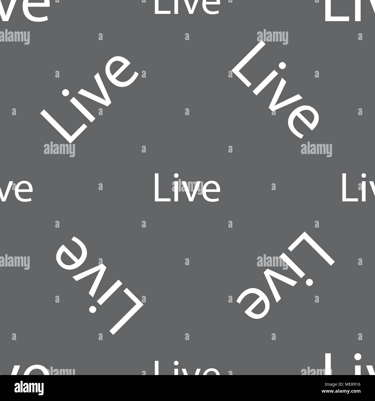 Live sign icon. Seamless pattern on a gray background. Vector ...