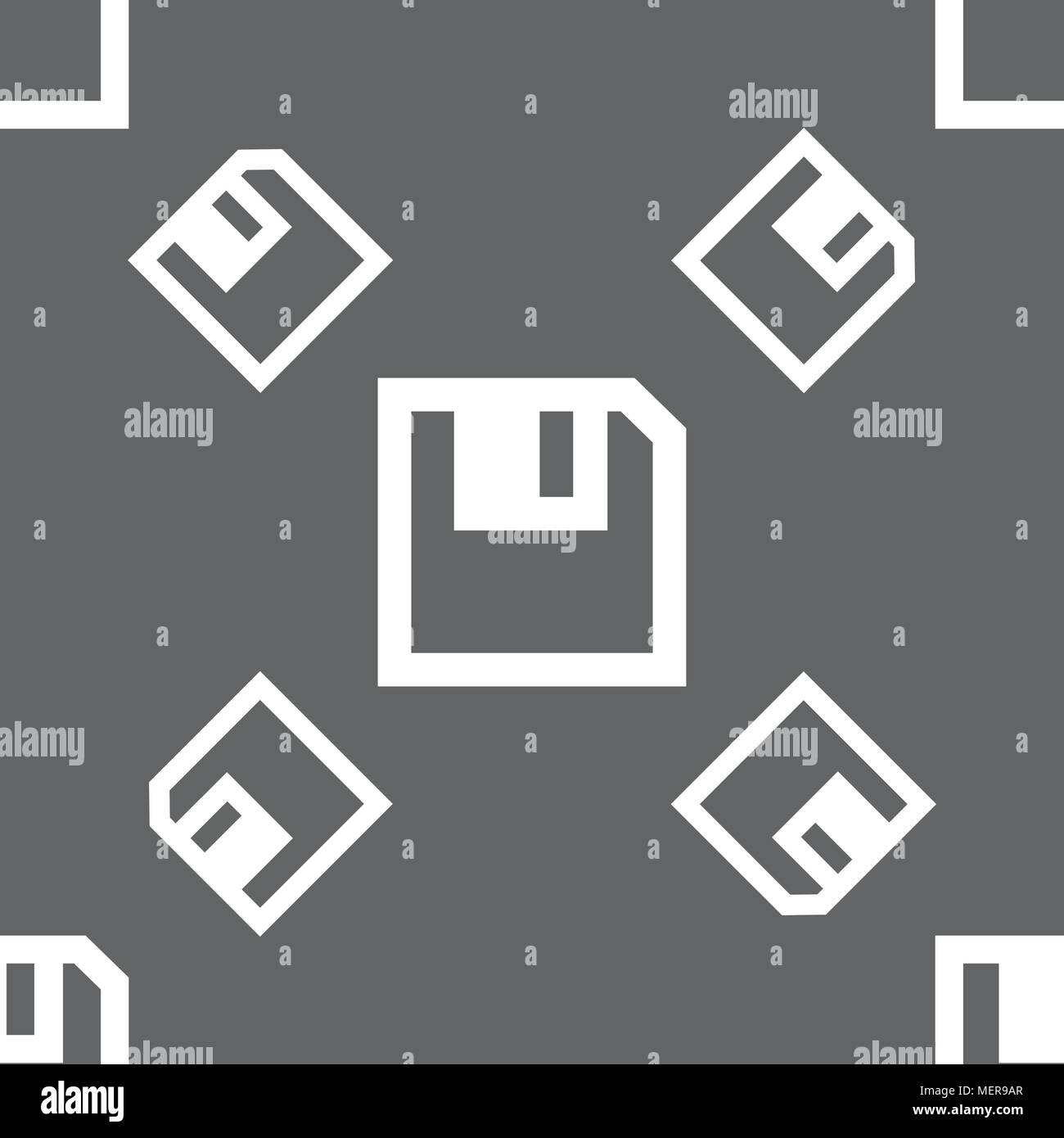floppy icon. Flat modern design. Seamless pattern on a gray background ...