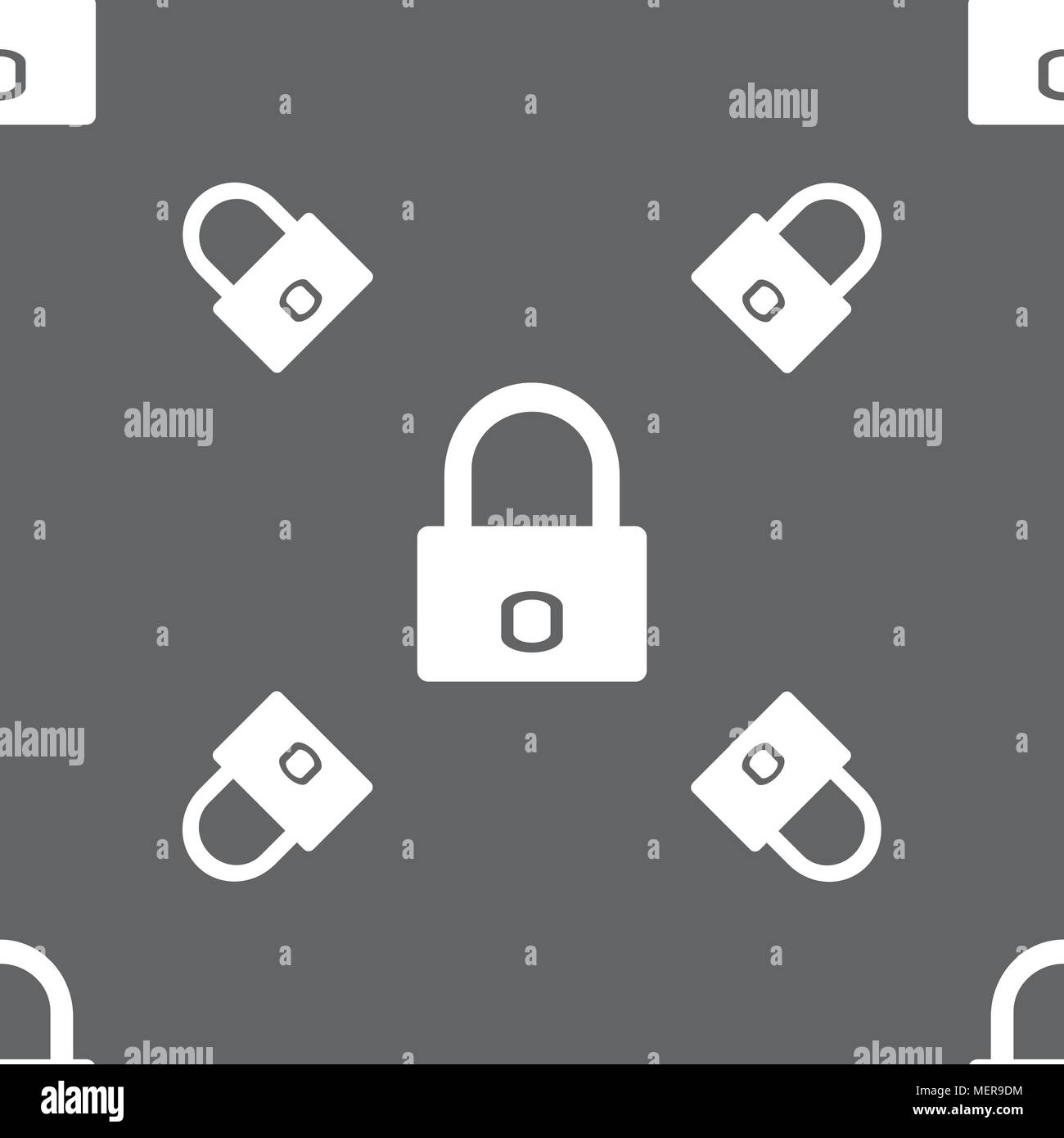 Lock sign icon. Locker symbol. Seamless pattern on a gray background ...