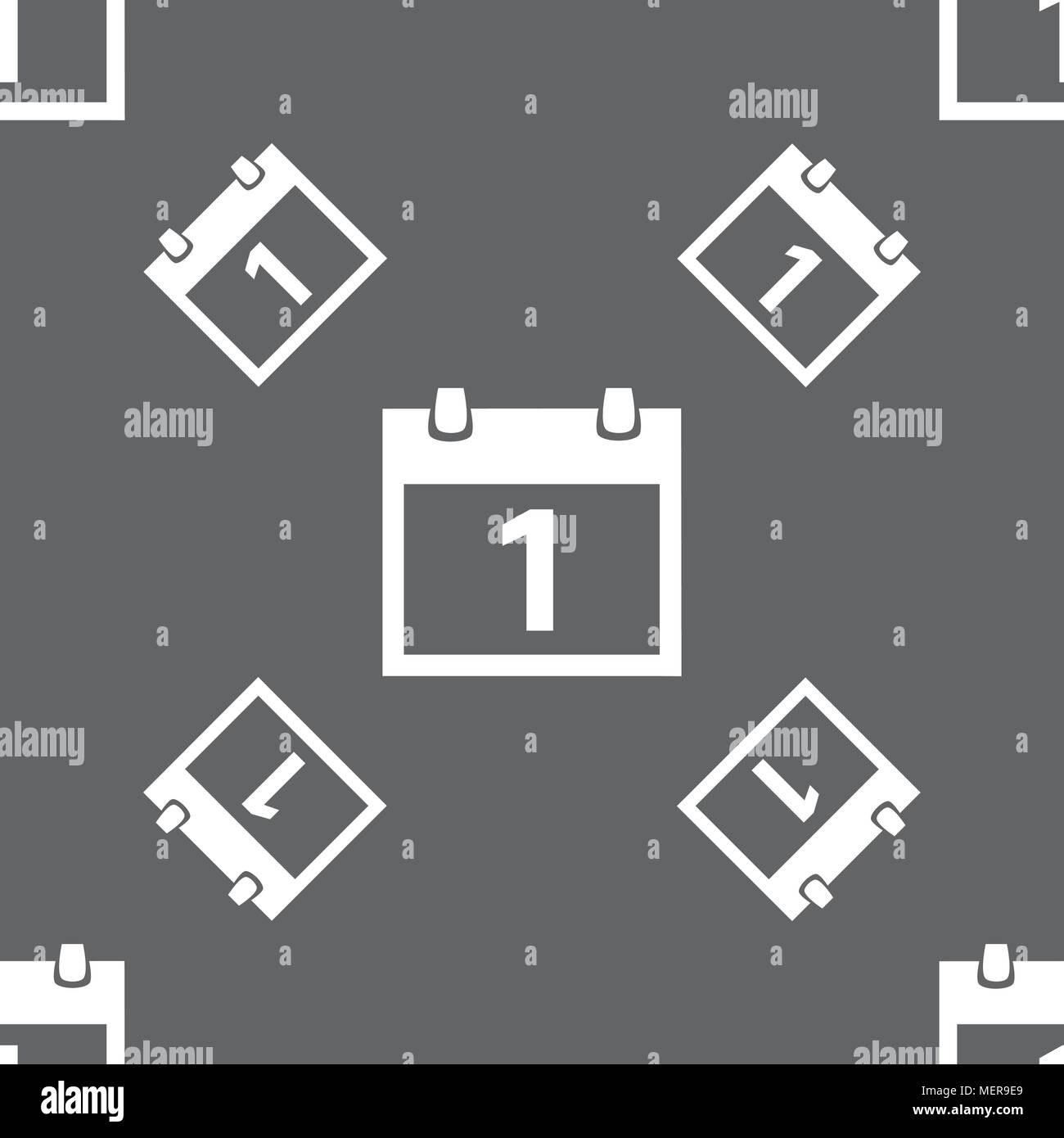 Calendar sign icon. 1 day month symbol. Date button. Seamless pattern ...