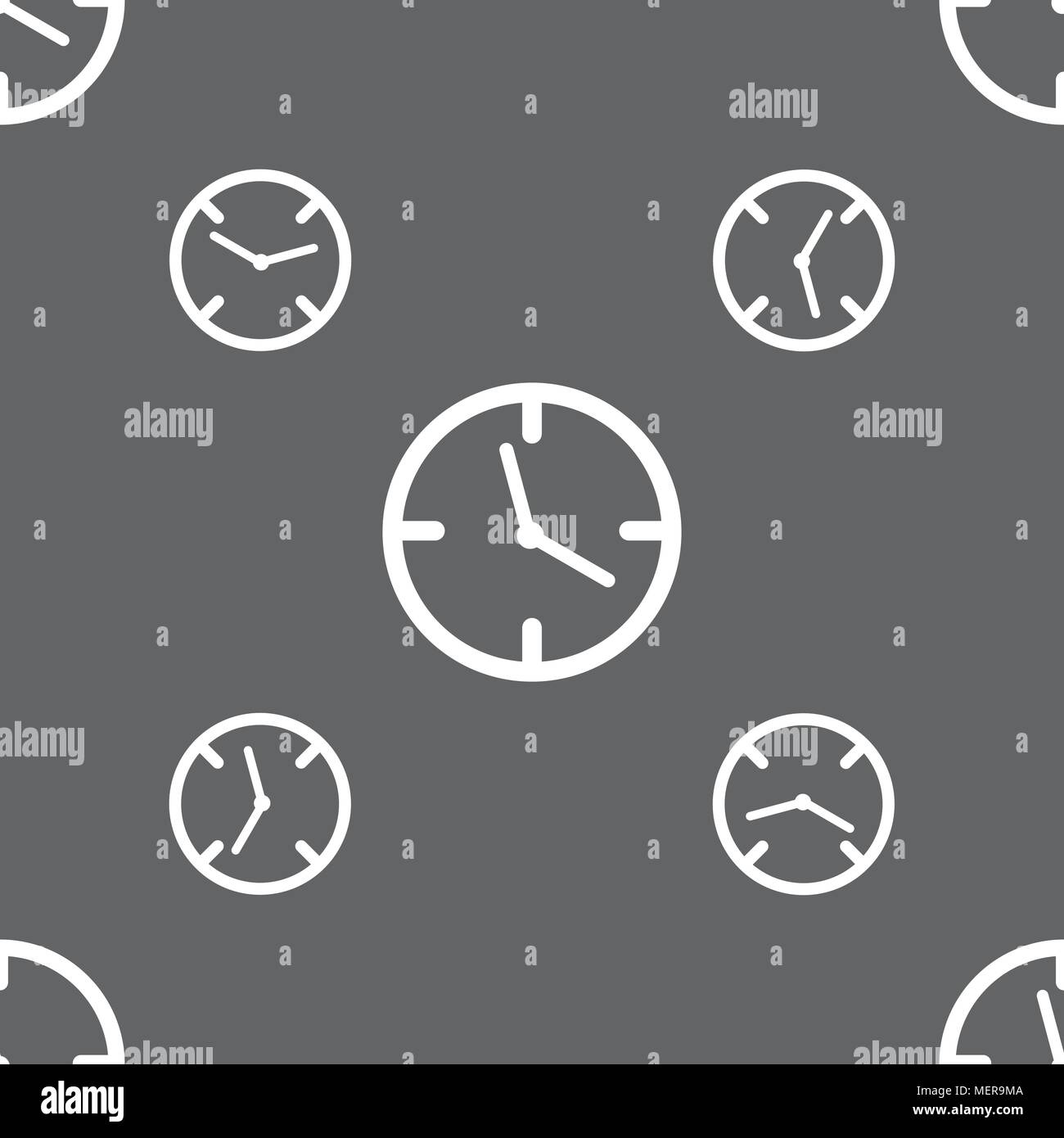Clock time sign icon. Mechanical watch symbol. Seamless pattern on a ...