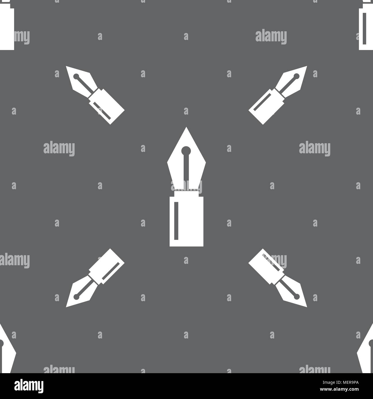 Pen sign icon. Edit content button. Seamless pattern on a gray ...