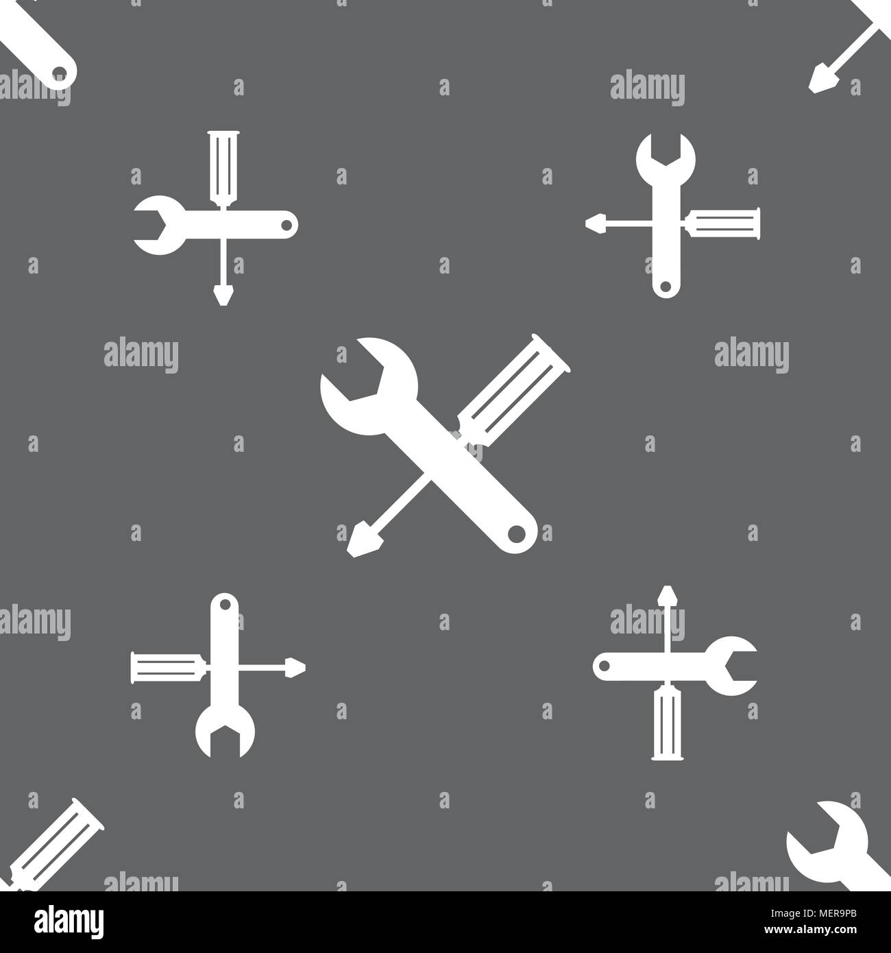 Repair tool sign icon. Service symbol. screwdriver with wrench ...