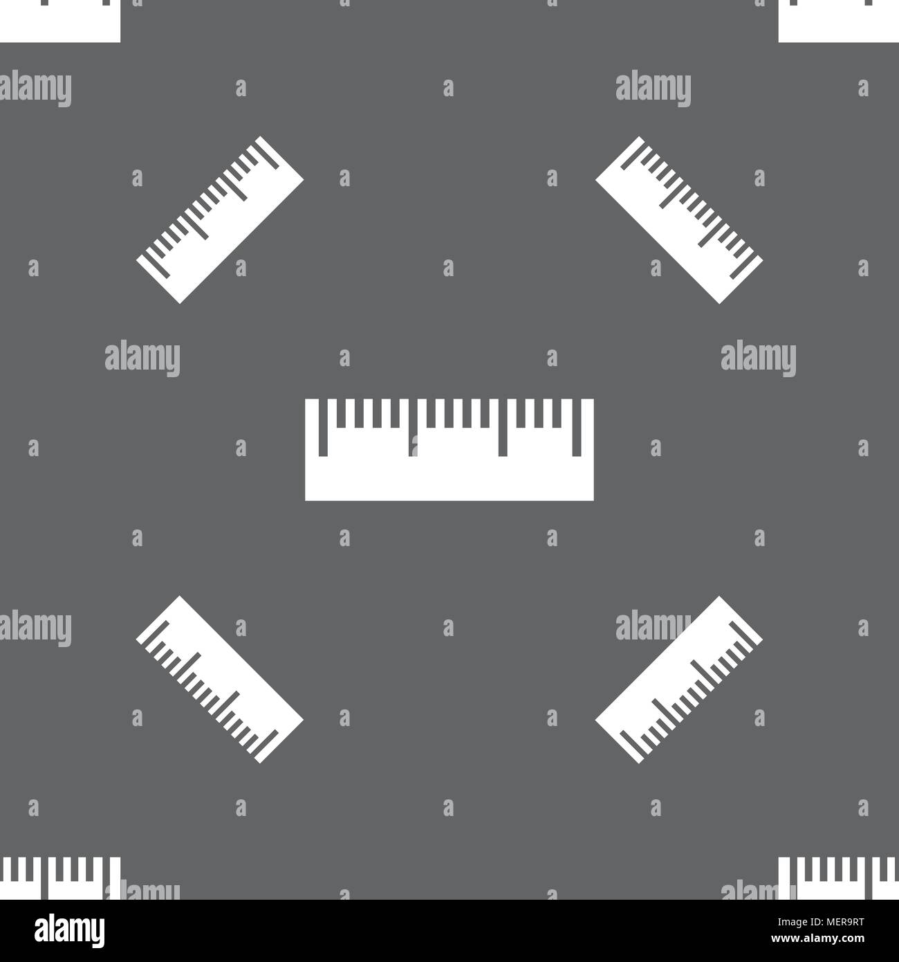 Ruler sign icon. School tool symbol. Seamless pattern on a gray ...