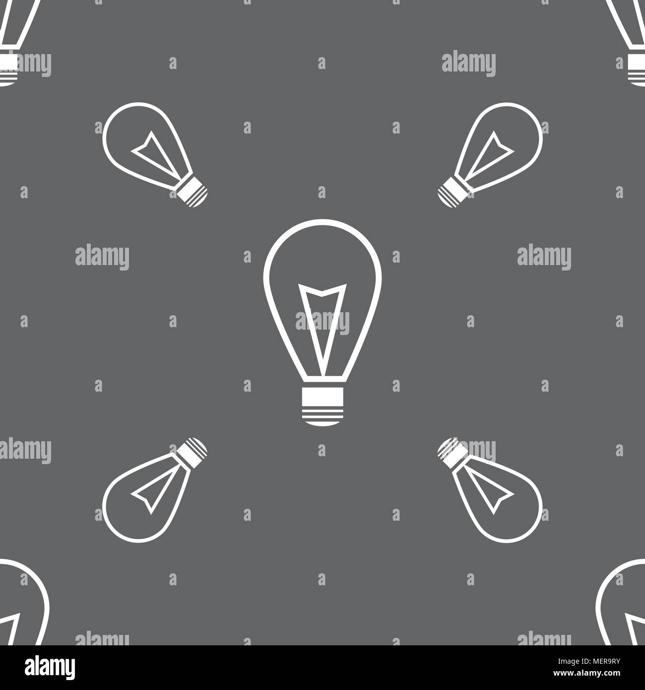 Light lamp sign icon. Idea symbol. Lightis on. Seamless pattern on a ...