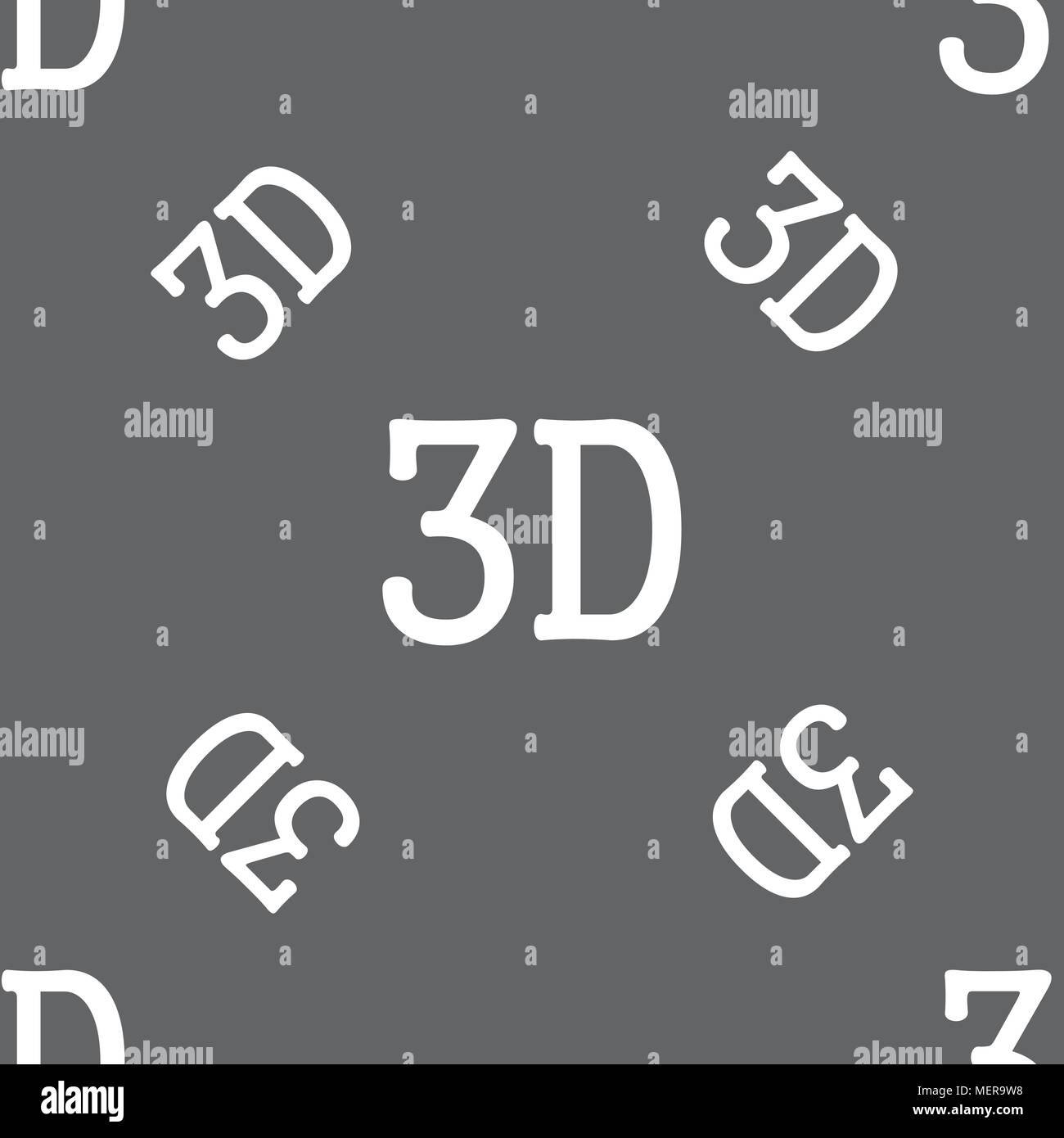 3D sign icon. 3D New technology symbol. Seamless pattern on a gray ...
