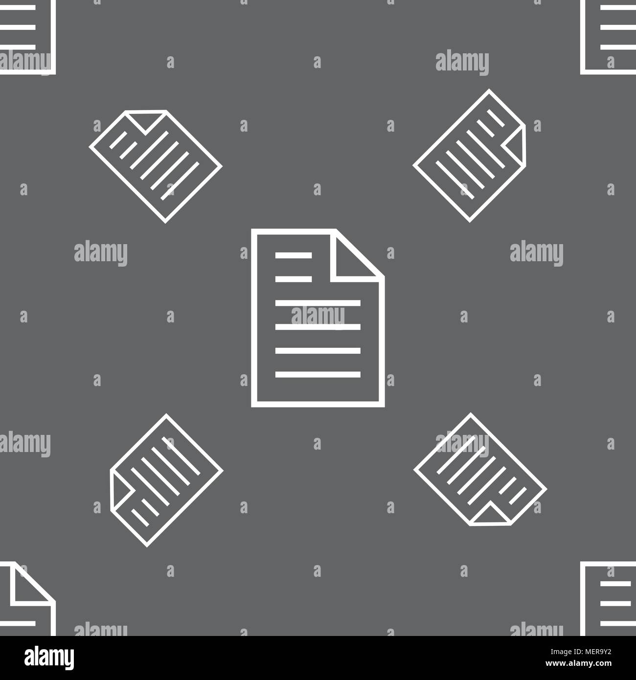 Text file sign icon. File document symbol. Seamless pattern on a gray ...