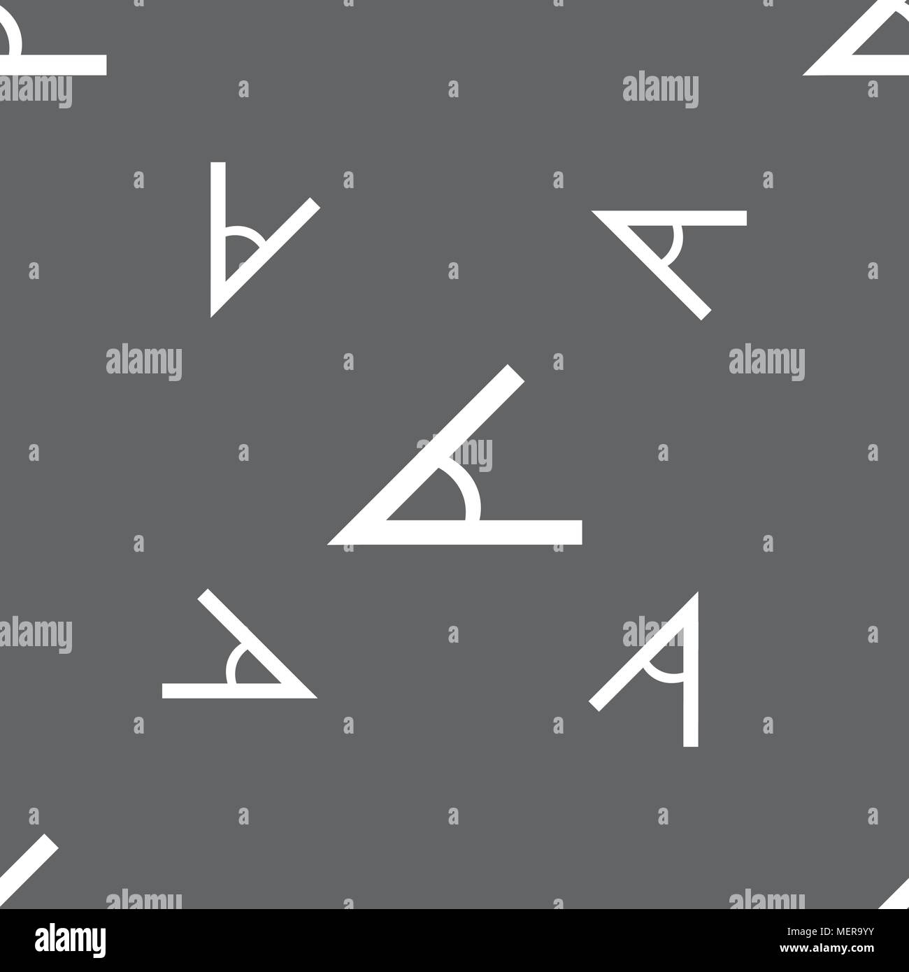 Angle 45 degrees icon sign. Seamless pattern on a gray background ...