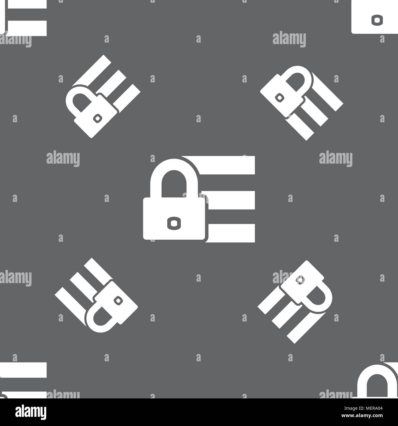 Lock, login icon sign. Seamless pattern on a gray background. Vector ...