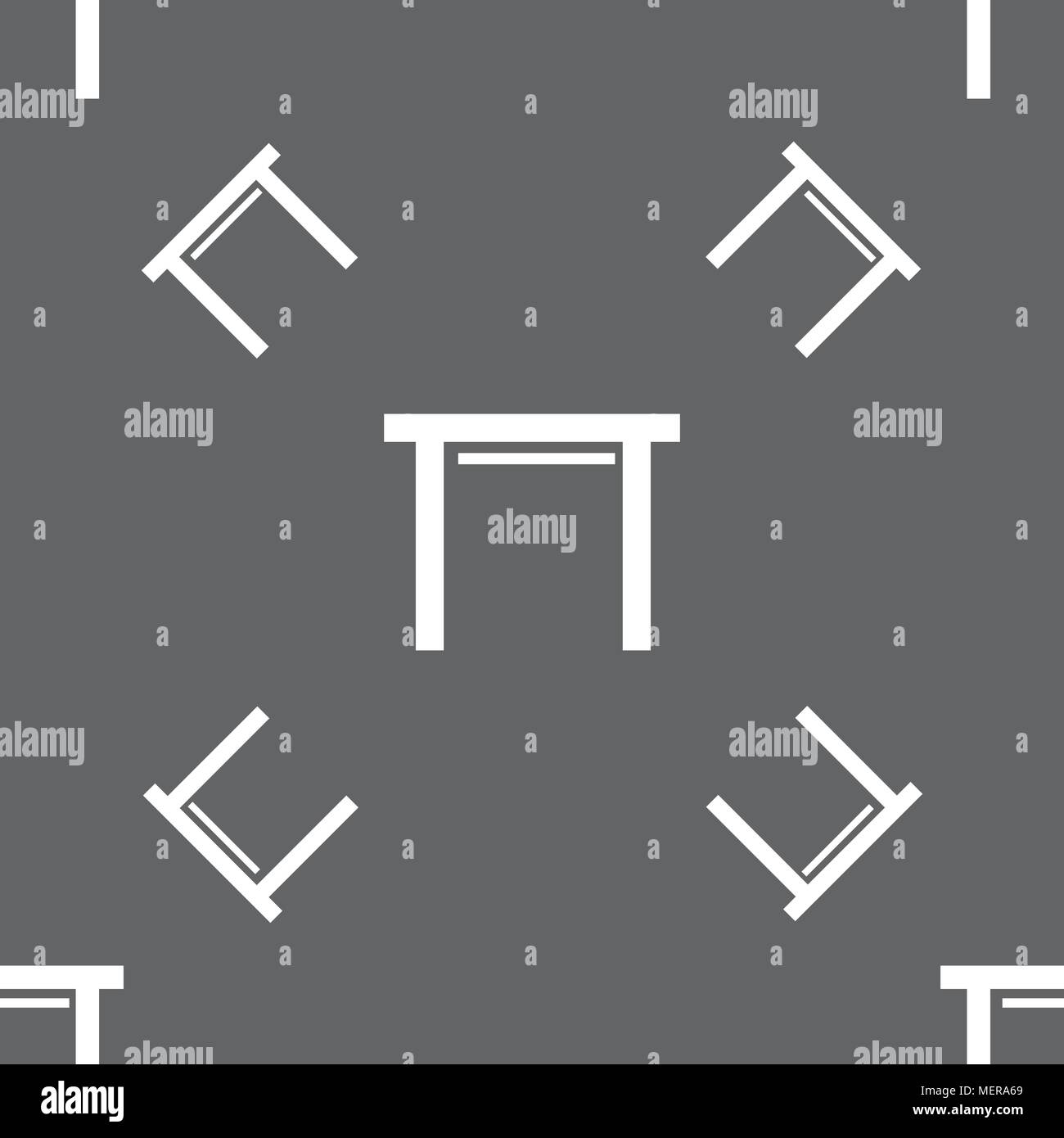 stool seat icon sign. Seamless pattern on a gray background. Vector ...