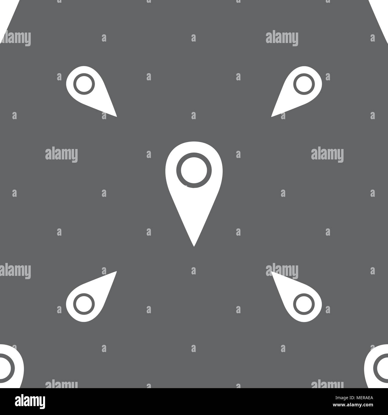 Map Pointer Icon Sign Seamless Pattern On A Gray Background Vector Illustration Stock Vector