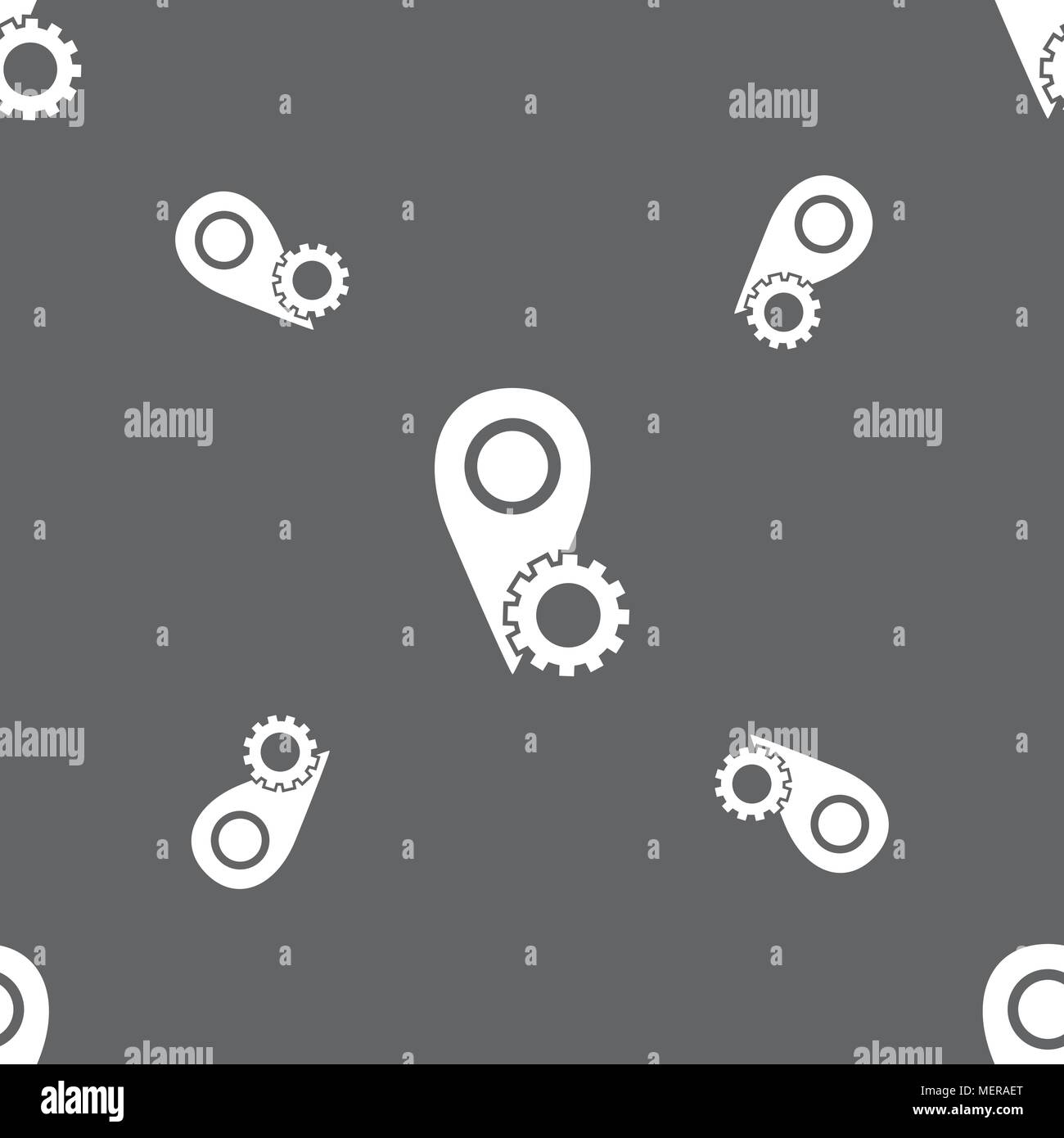 Map pointer setting icon sign. Seamless pattern on a gray background. Vector illustration Stock ...