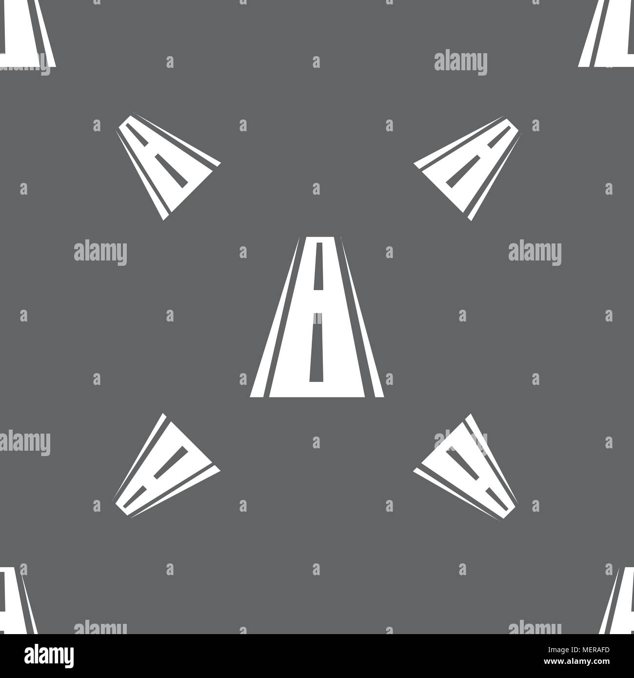 Road icon sign. Seamless pattern on a gray background. Vector ...