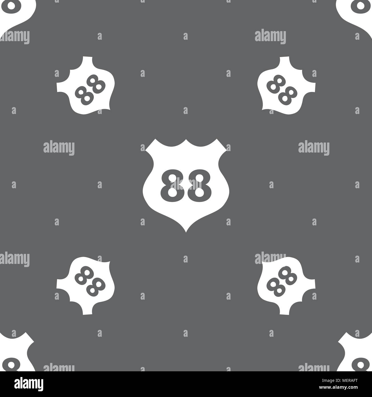 Route 88 highway icon sign. Seamless pattern on a gray background ...