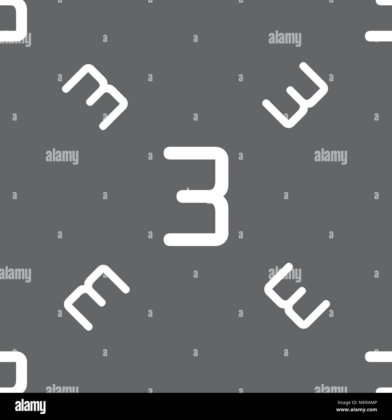 Third place award sign. Winner symbol. Step three. Seamless pattern on ...