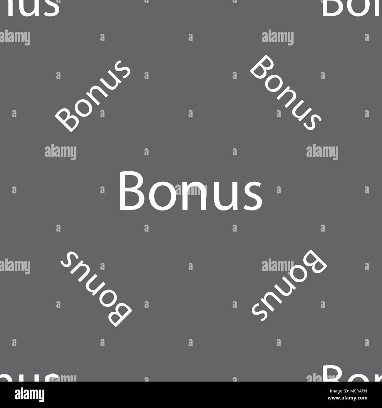 Bonus sign icon. Special offer label. Seamless pattern on a gray ...
