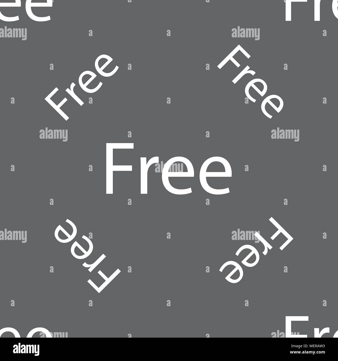 Free sign icon. Special offer symbol. Seamless pattern on a gray ...