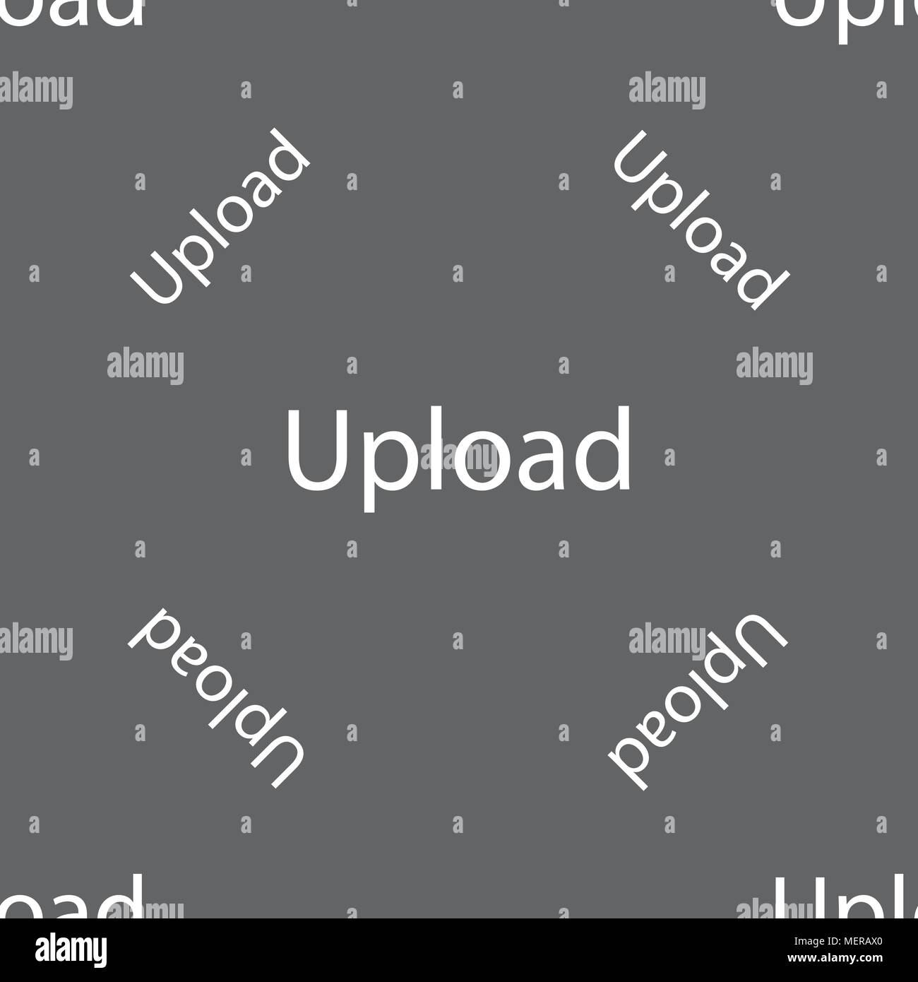 Upload sign icon. Load symbol. Seamless pattern on a gray background ...