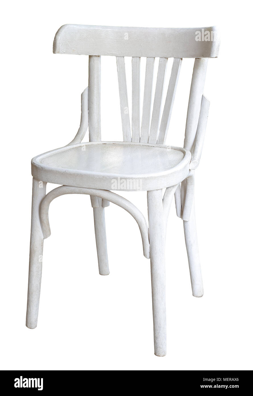 Traditional Egyptian white wooden chair isolated on white background ...