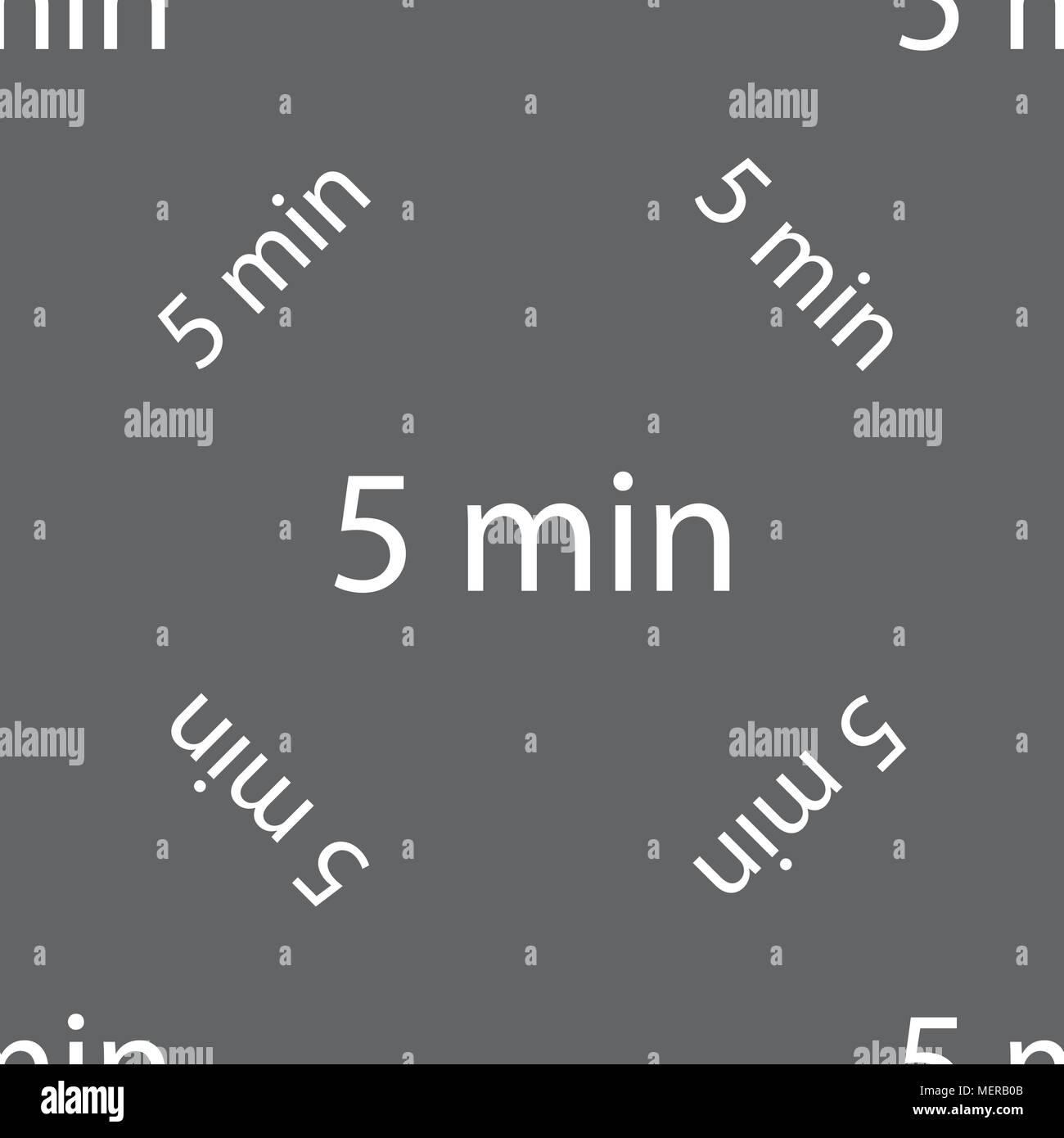 5 minutes sign icon. Seamless pattern on a gray background. Vector ...
