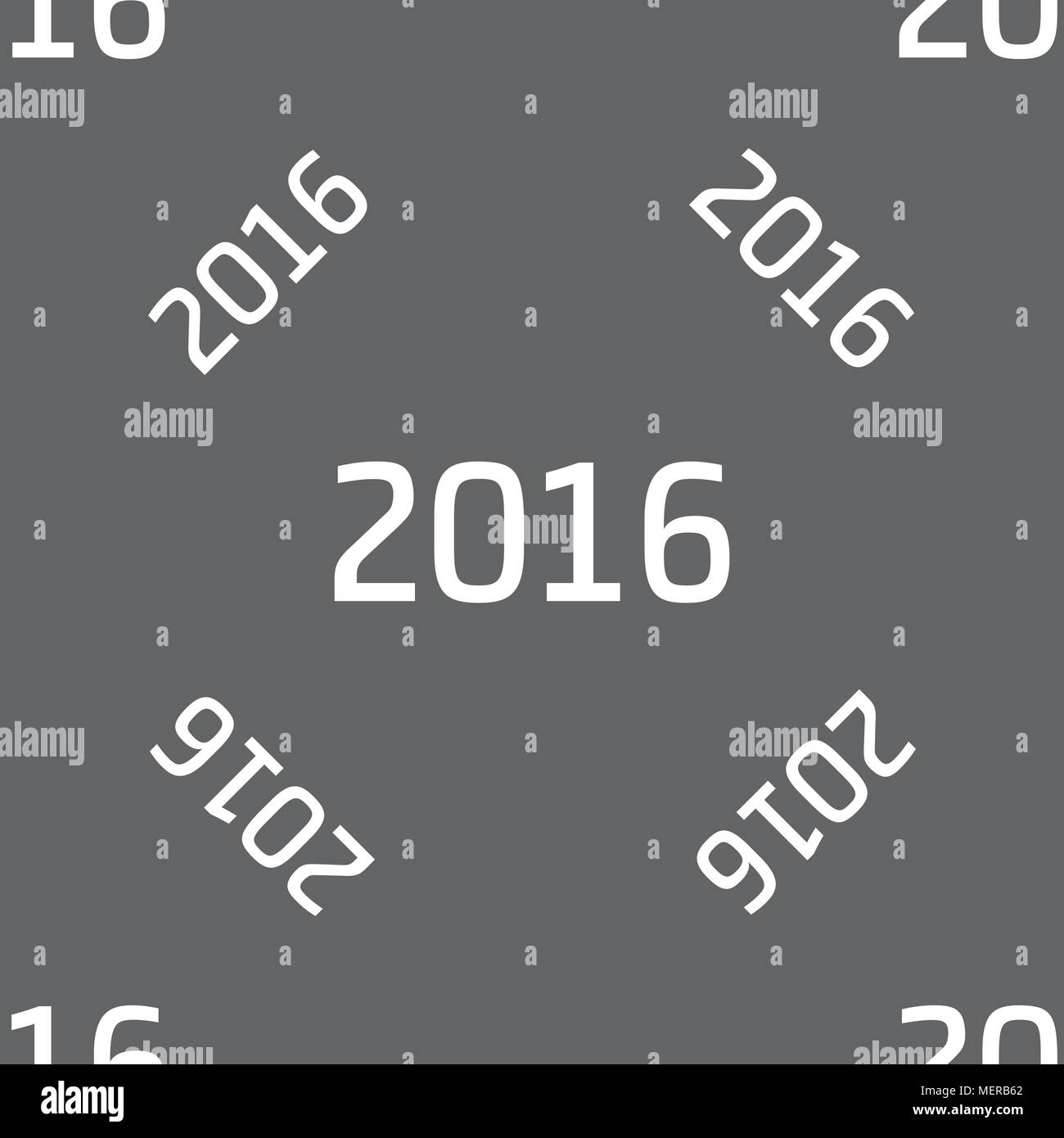 Happy new year 2016 sign icon. Calendar date. Seamless pattern on a ...