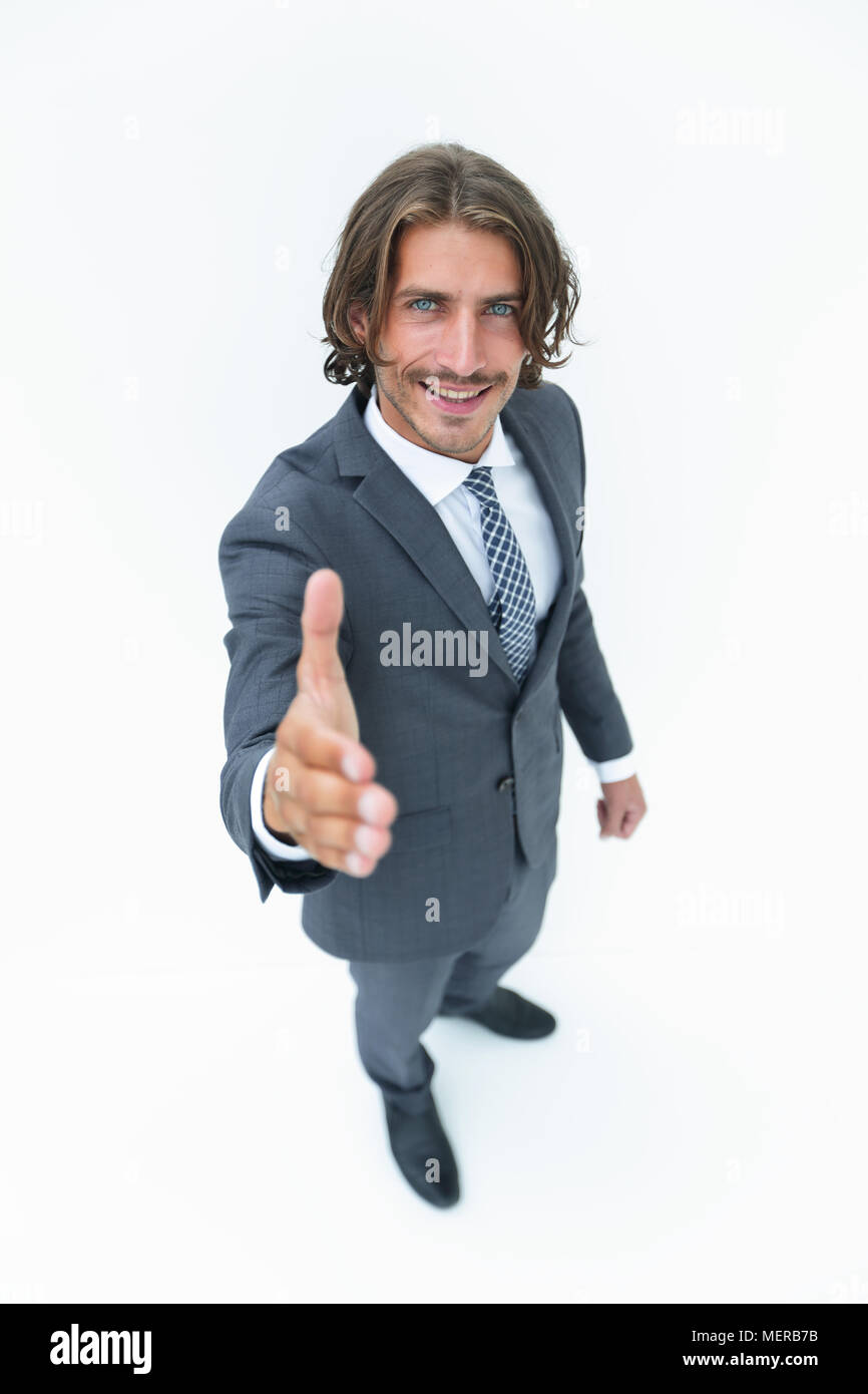 Attractive businessman offering hand hi-res stock photography and ...