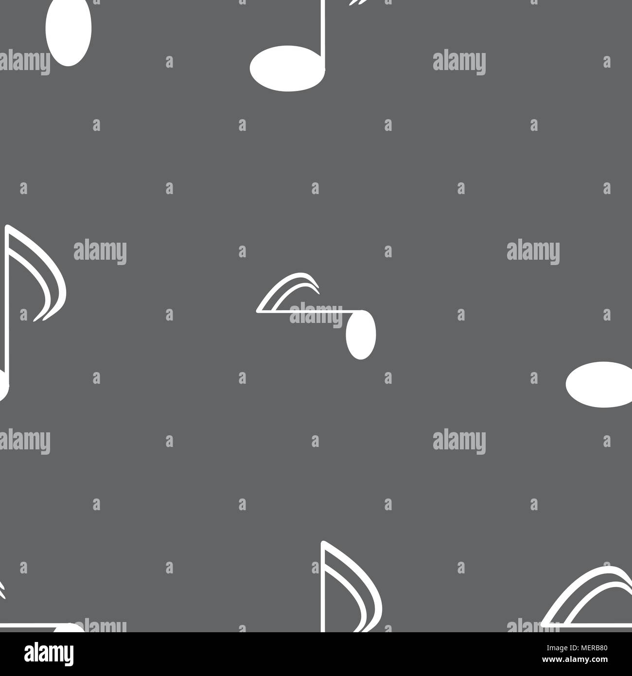 Music note sign icon. Musical symbol. Seamless pattern on a gray ...