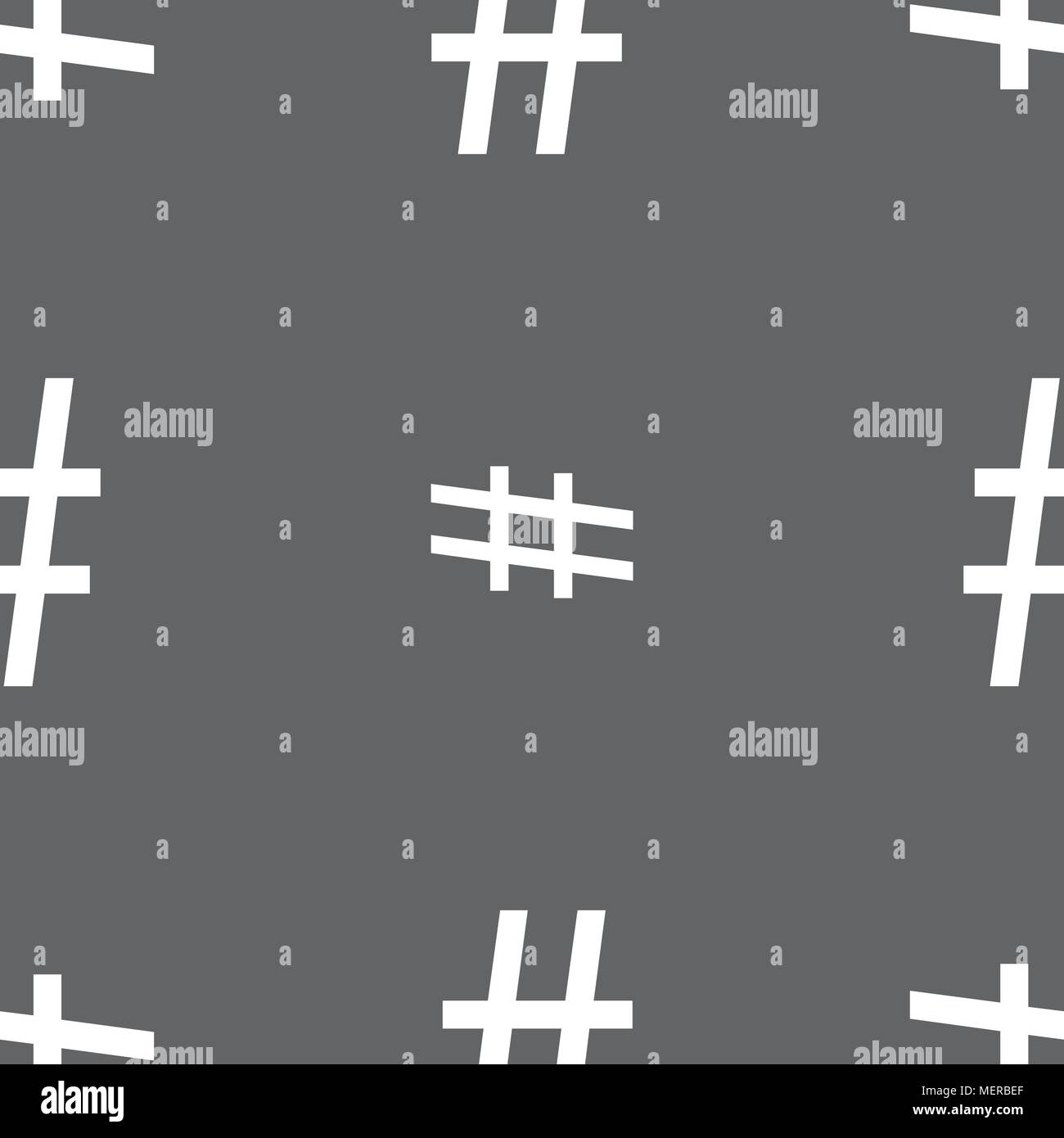 hash tag icon. Seamless pattern on a gray background. Vector ...