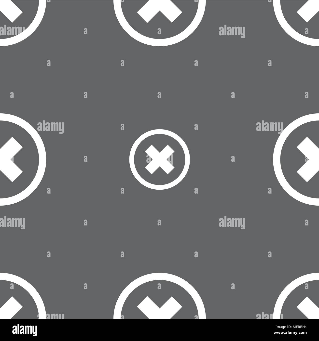 Cancel icon. no sign. Seamless pattern on a gray background. Vector ...