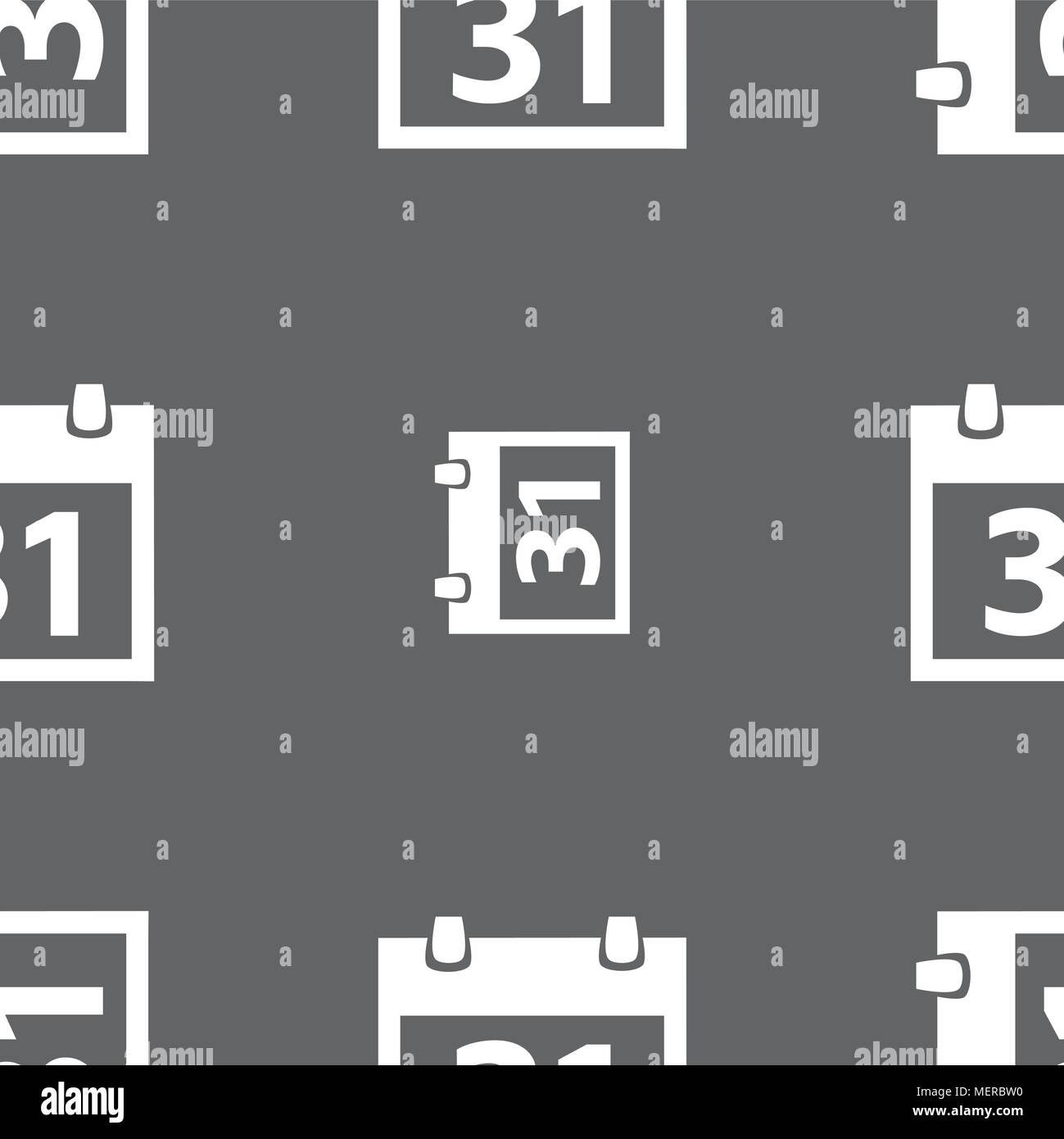 Calendar sign icon. 31 day month symbol. Date button. Seamless pattern ...