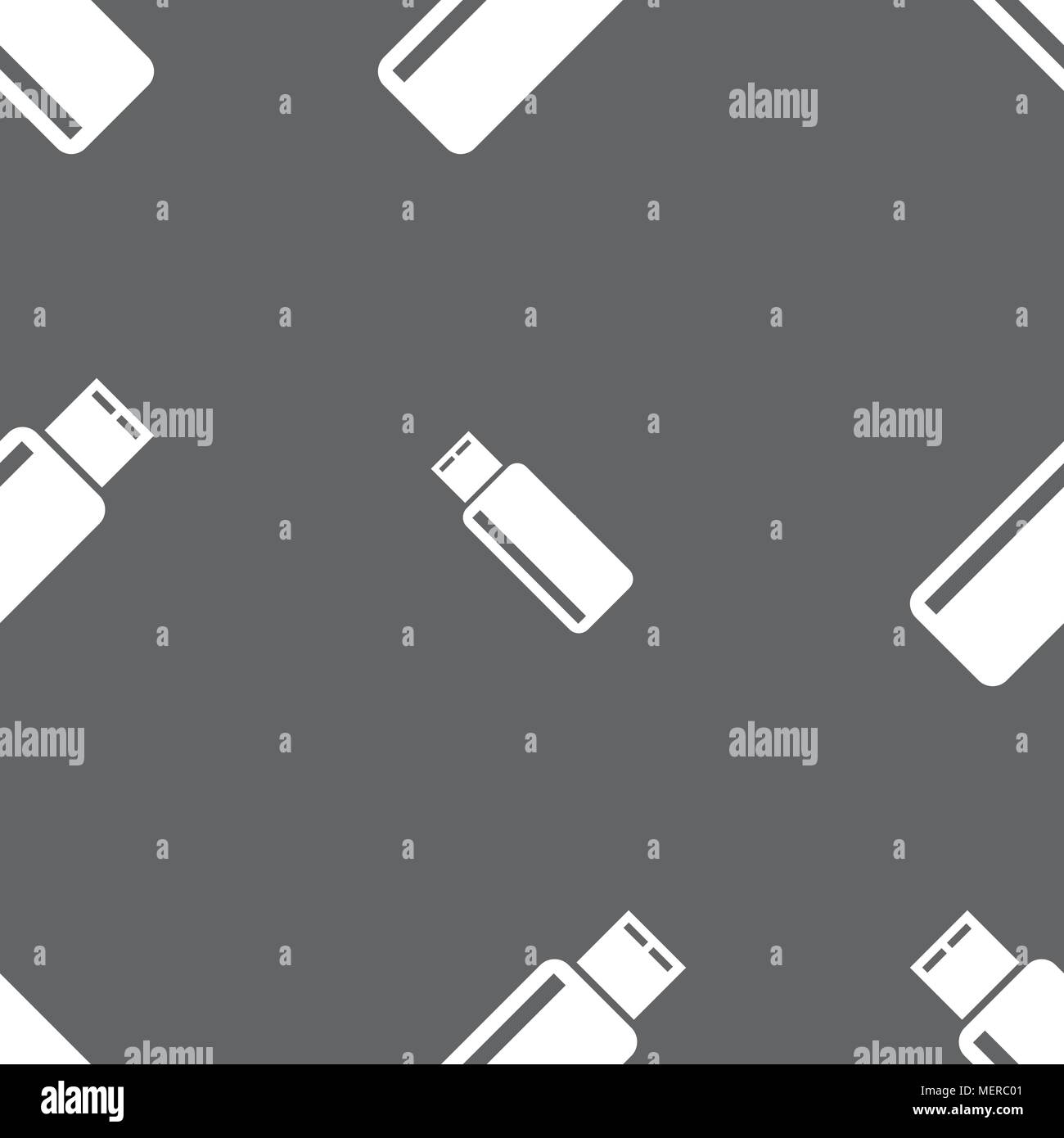 Usb sign icon. Usb flash drive stick symbol. Seamless pattern on a gray ...
