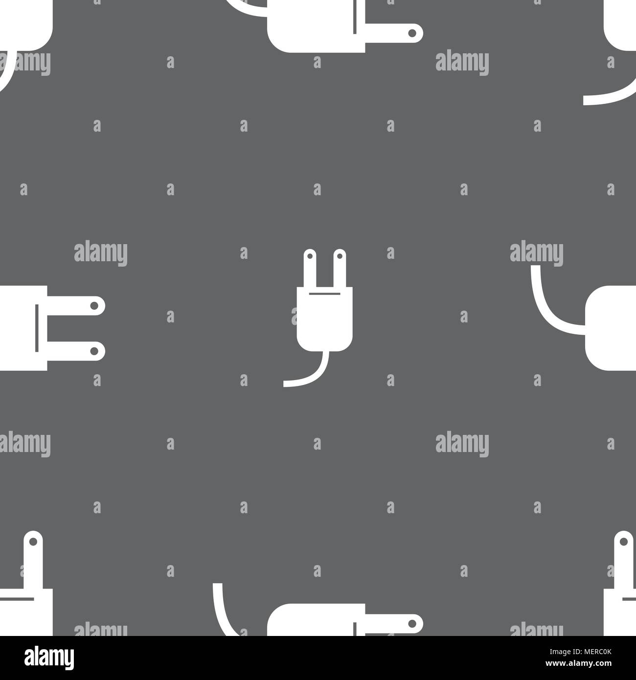 Electric plug sign icon. Power energy symbol. Seamless pattern on a ...