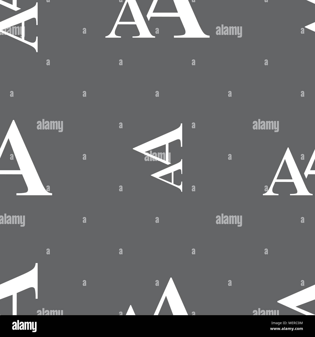 Enlarge font, AA icon sign. Seamless pattern on a gray background ...