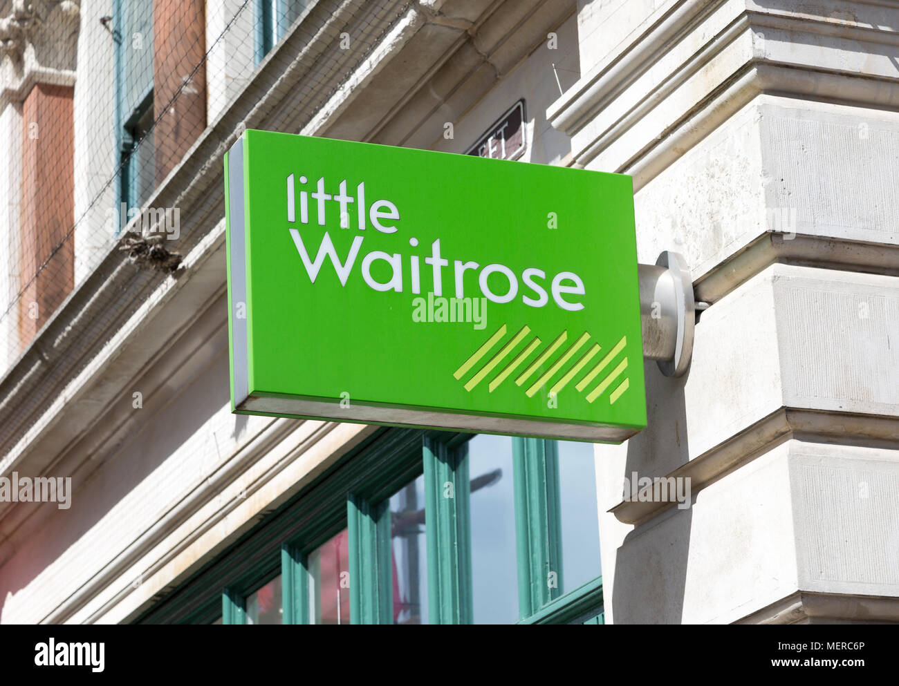 Sign for local Little Waitrose shop store, Corn Exchange, Ipswich ...