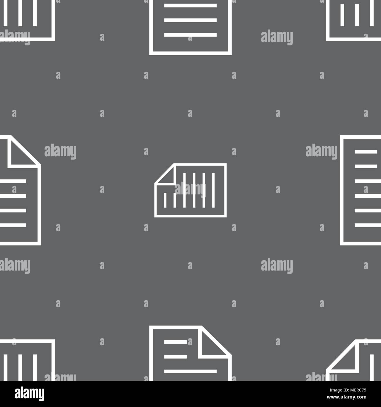 Text file sign icon. File document symbol. Seamless pattern on a gray ...