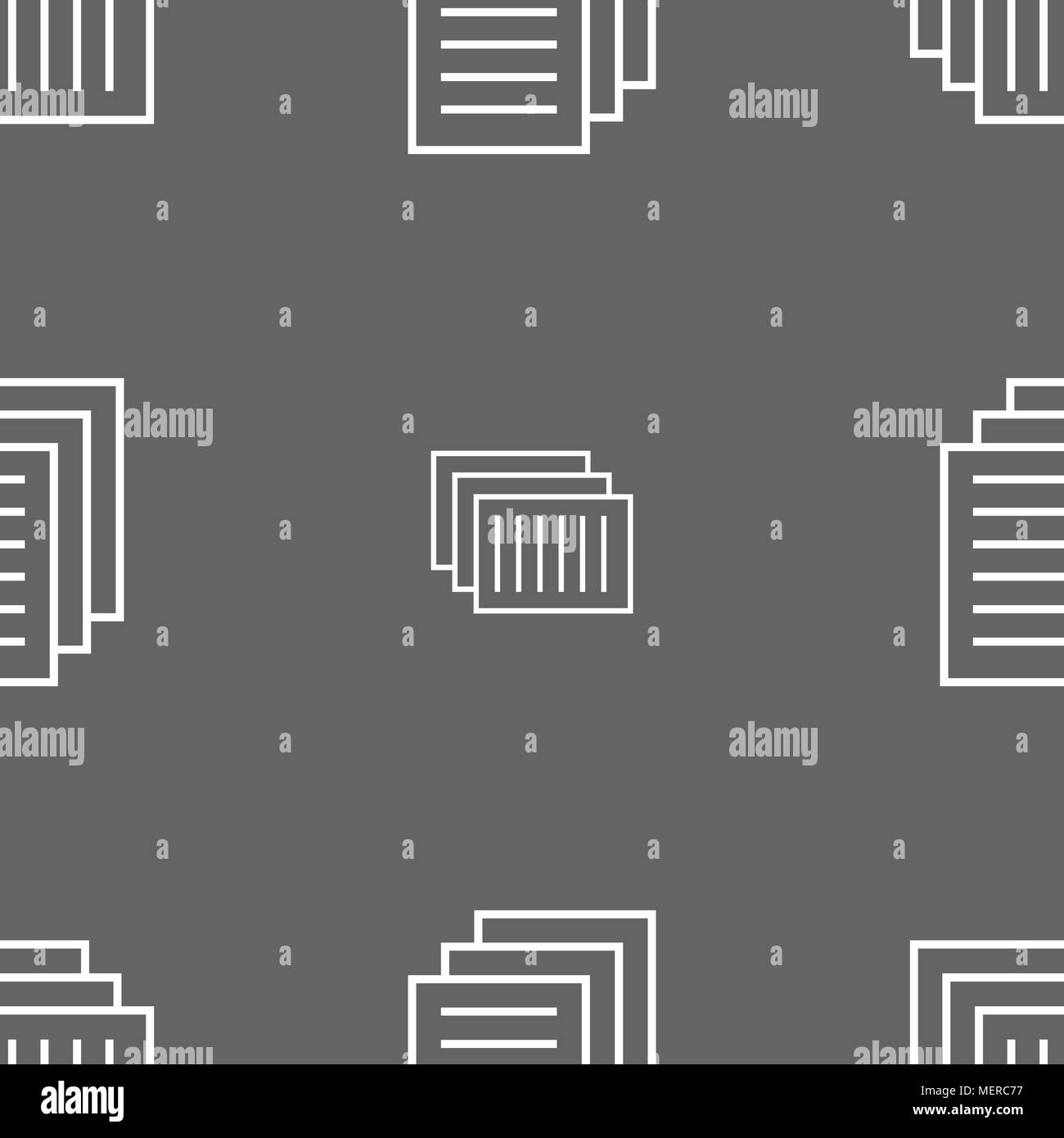 Copy File Sign Icon Duplicate Document Symbol Seamless Pattern On A Gray Background Vector