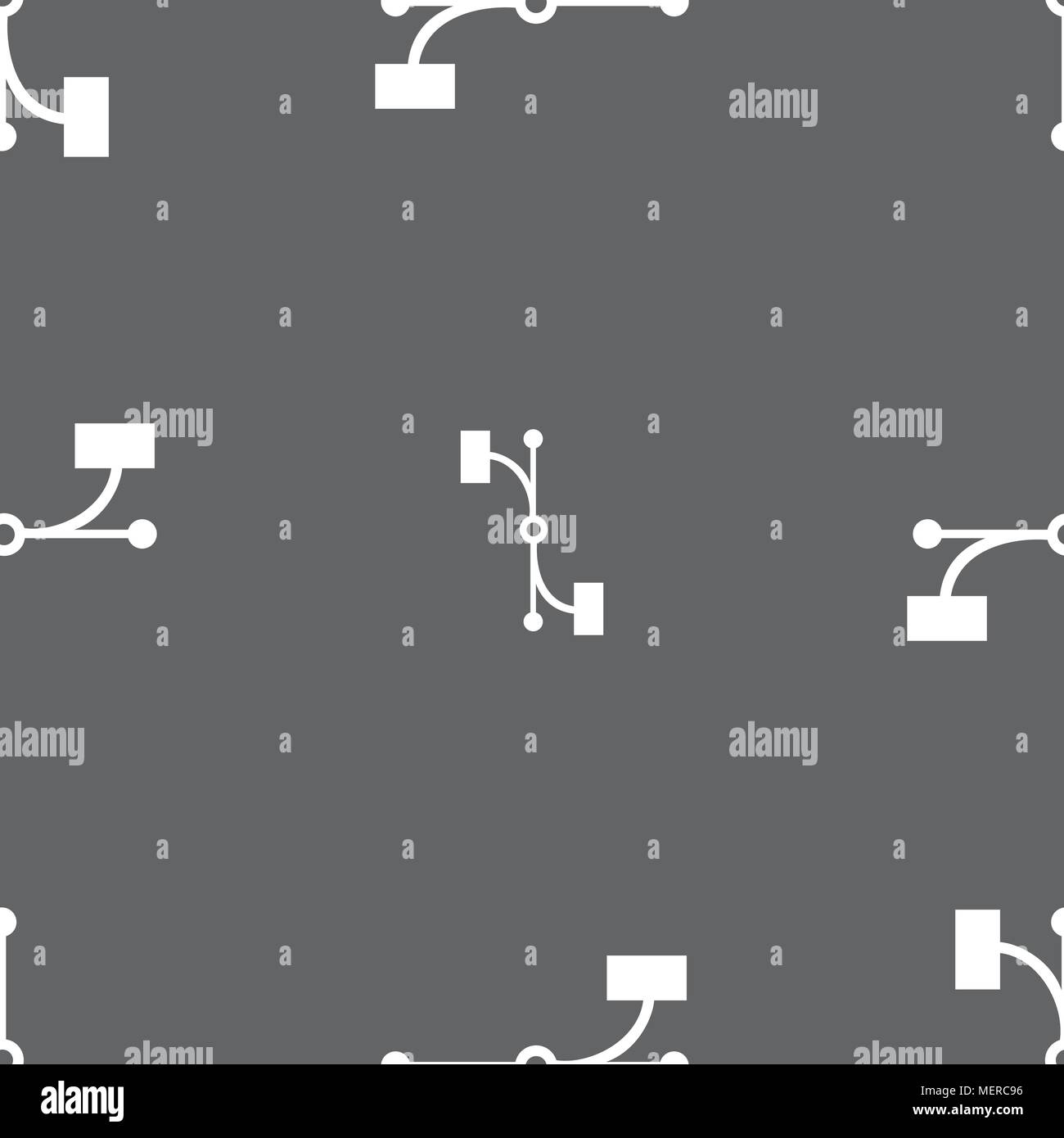 Bezier Curve Icon Sign Seamless Pattern On A Gray Background Vector Illustration Stock Vector