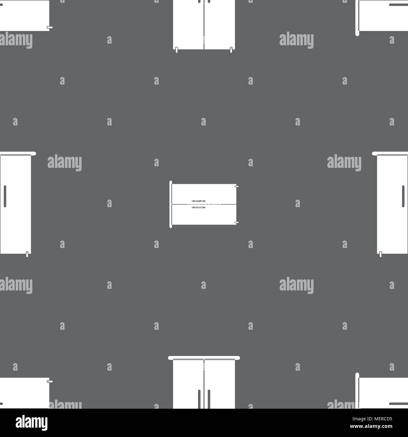 Cupboard icon sign. Seamless pattern on a gray background. Vector ...