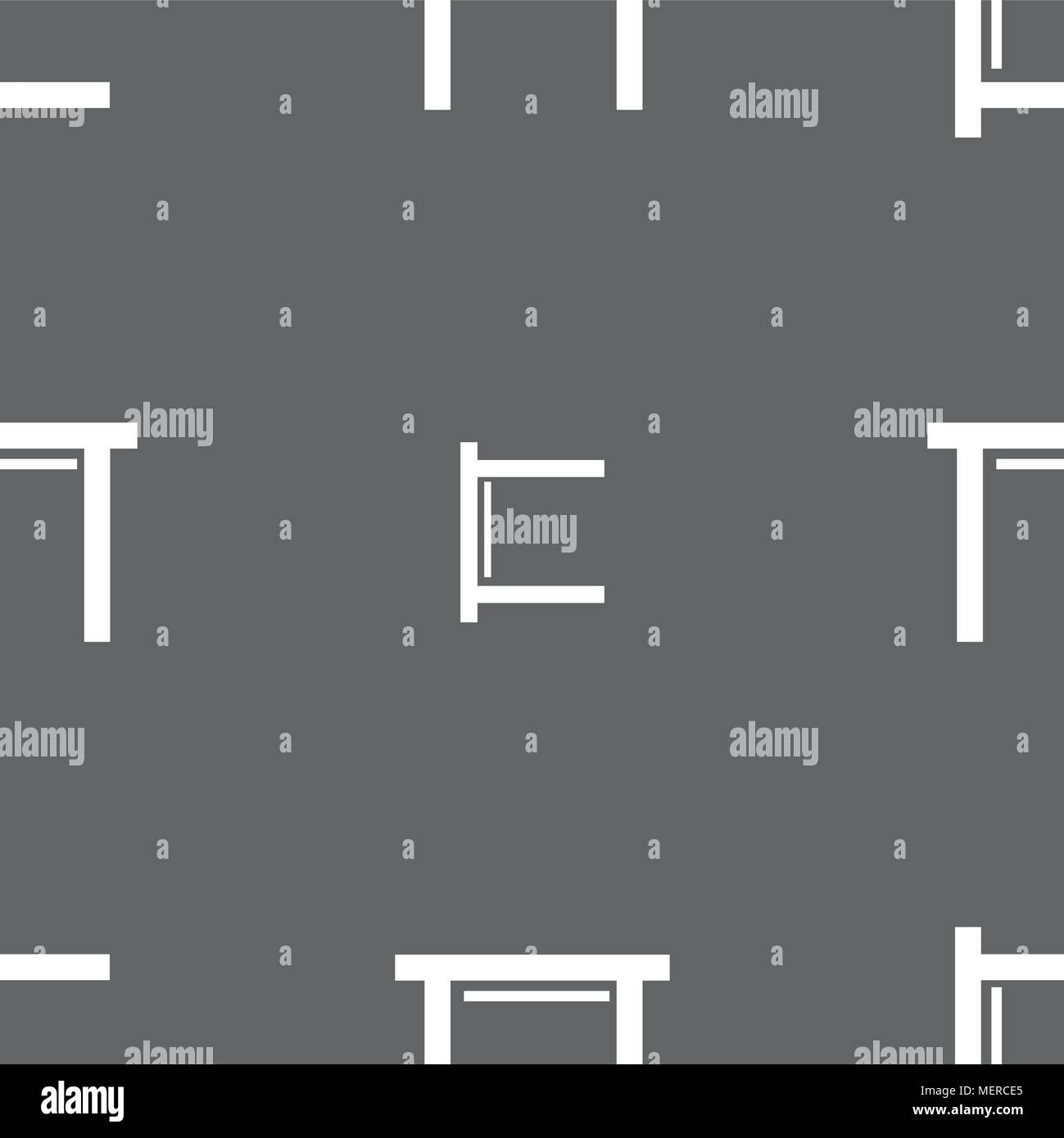 stool seat icon sign. Seamless pattern on a gray background. Vector ...