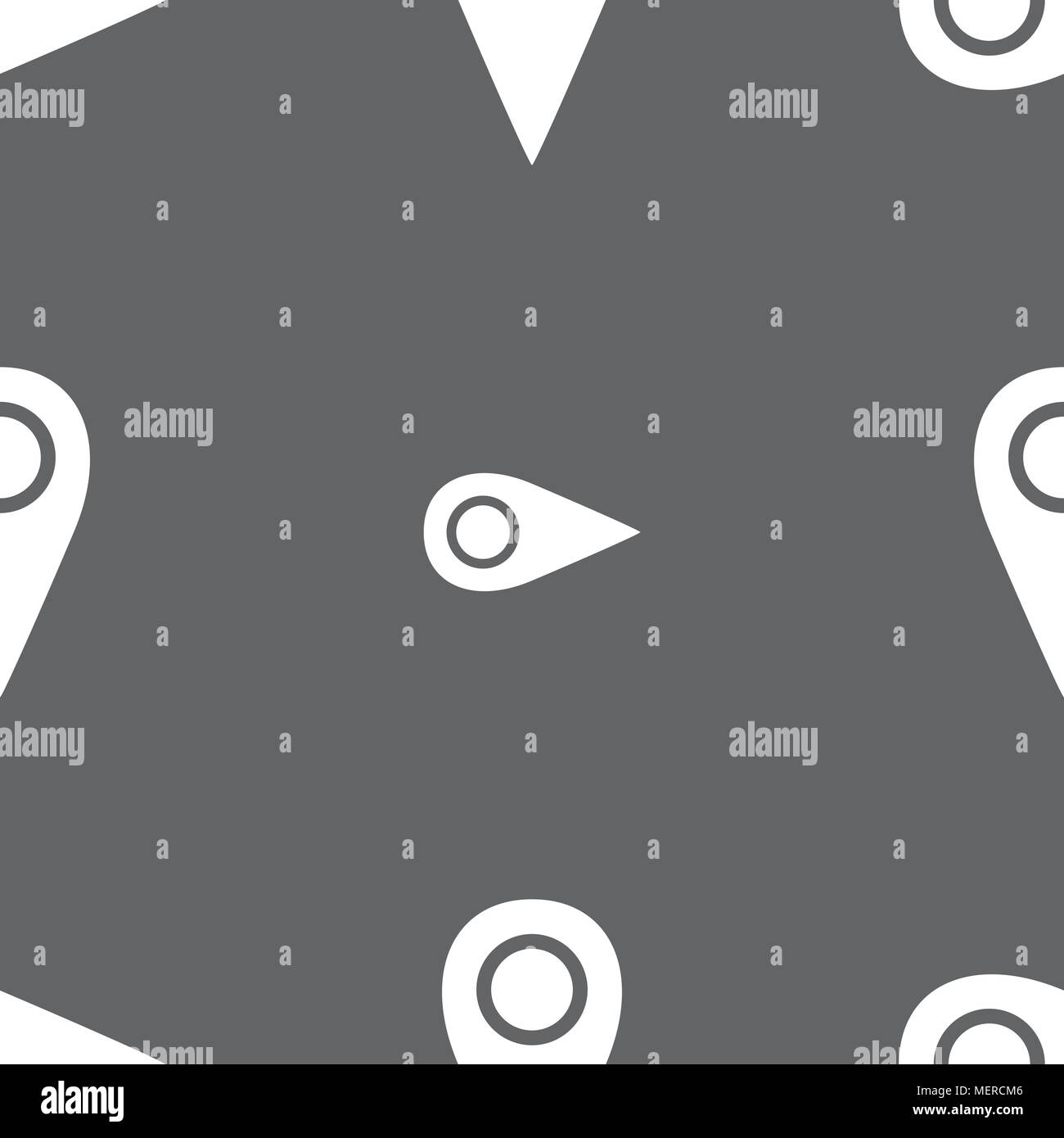 Map pointer icon sign. Seamless pattern on a gray background. Vector illustration Stock Vector ...