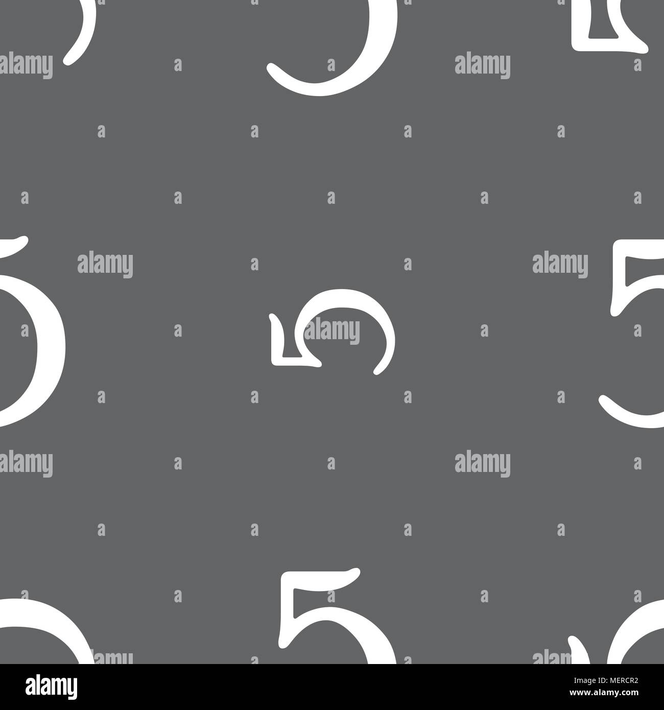 number five icon sign. Seamless pattern on a gray background. Vector ...