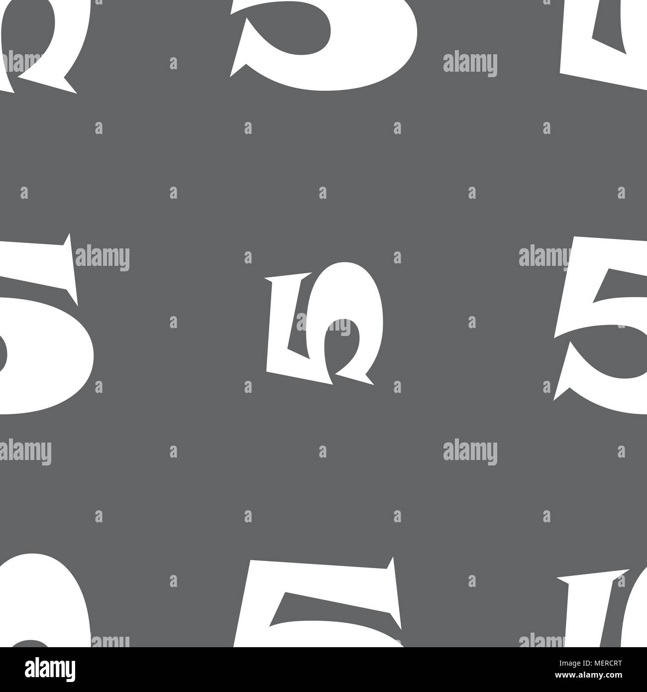 number five icon sign. Seamless pattern on a gray background. Vector ...