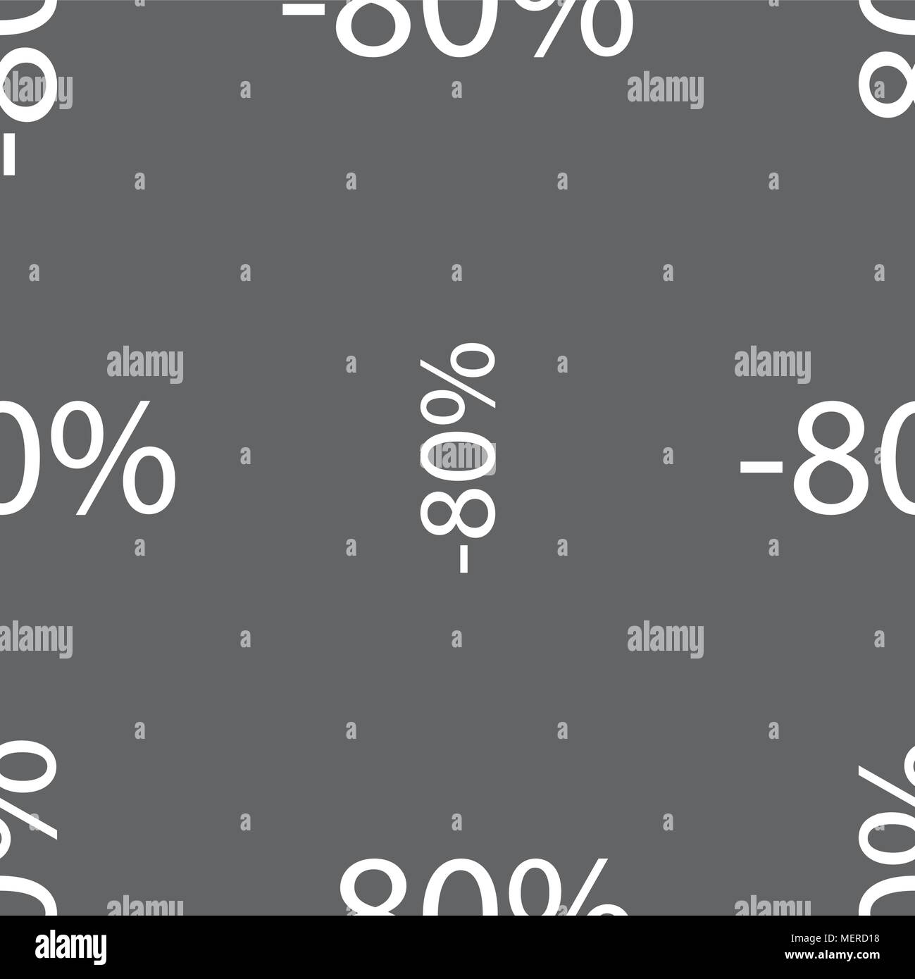 80 percent discount sign icon. Sale symbol. Special offer label ...