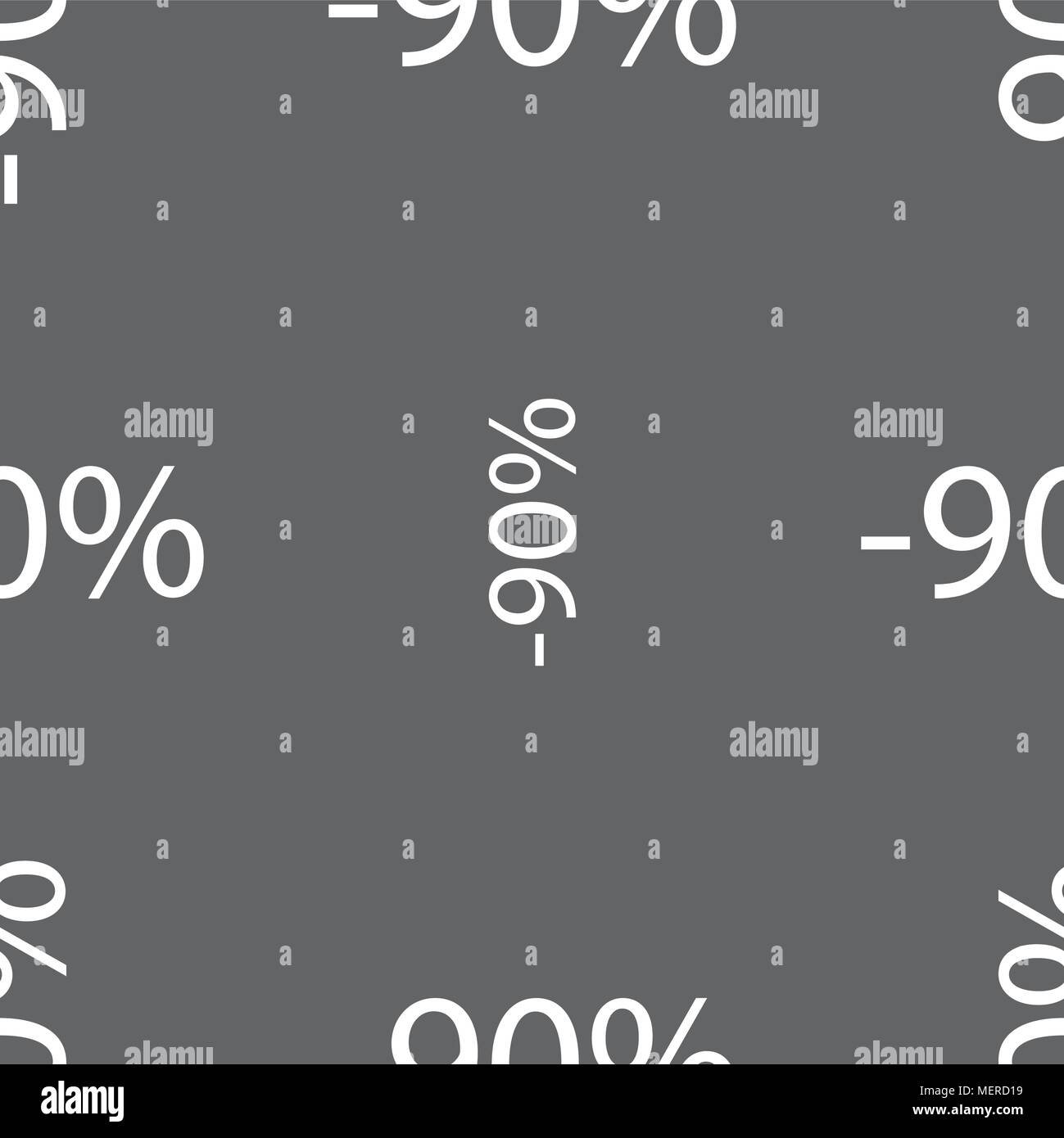 90 percent discount sign icon. Sale symbol. Special offer label ...