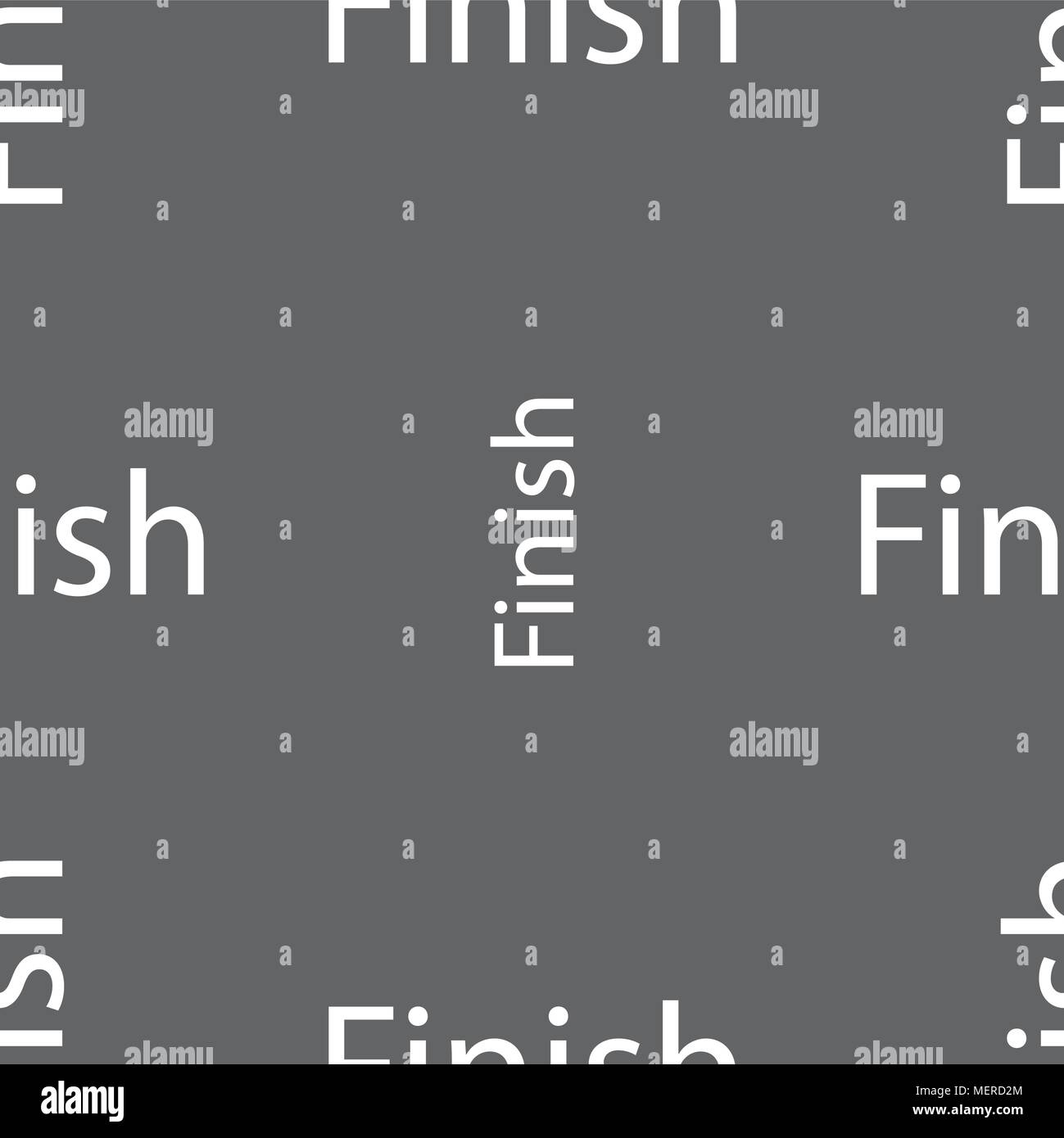 Finish sign icon. Power button. Seamless pattern on a gray background ...