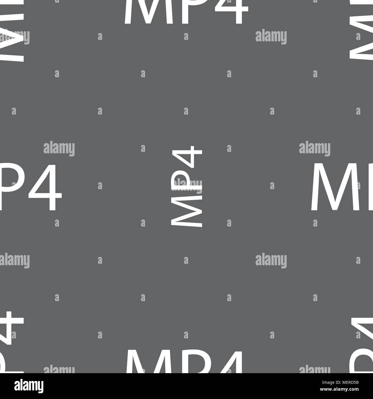 Mpeg4 video format sign icon. symbol. Seamless pattern on a gray ...