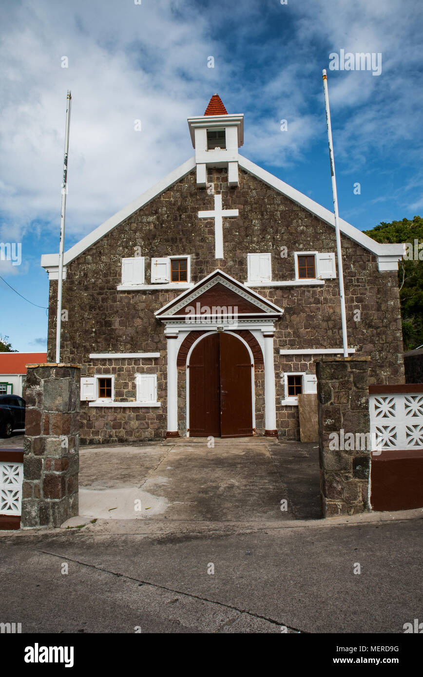 Church on the island of Saba Stock Photo - Alamy