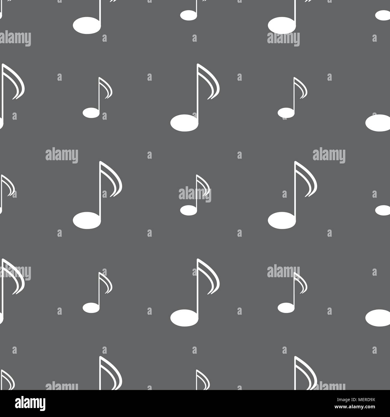 Music note sign icon. Musical symbol. Seamless pattern on a gray ...