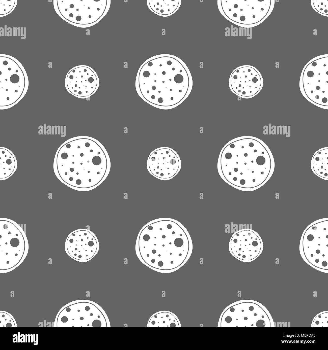 Pizza Icon. Seamless pattern on a gray background. Vector illustration ...