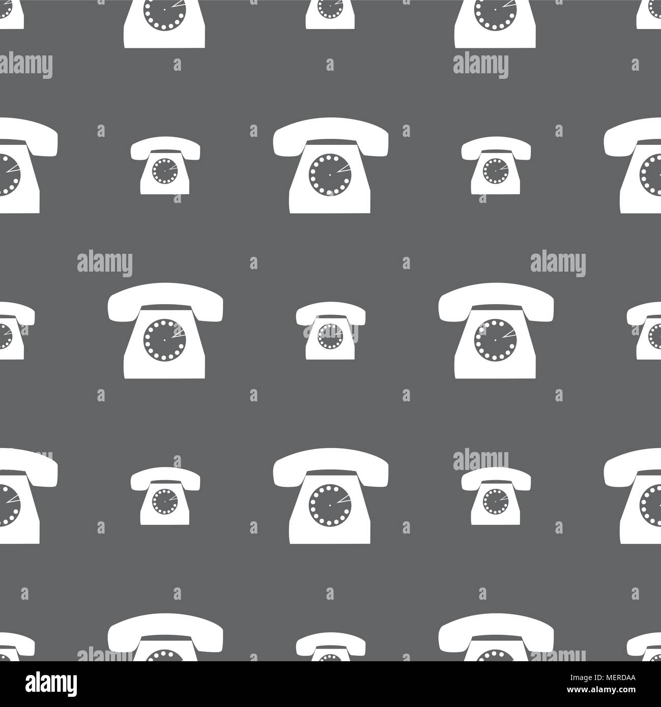 Retro telephone icon symbol. Seamless pattern on a gray background ...